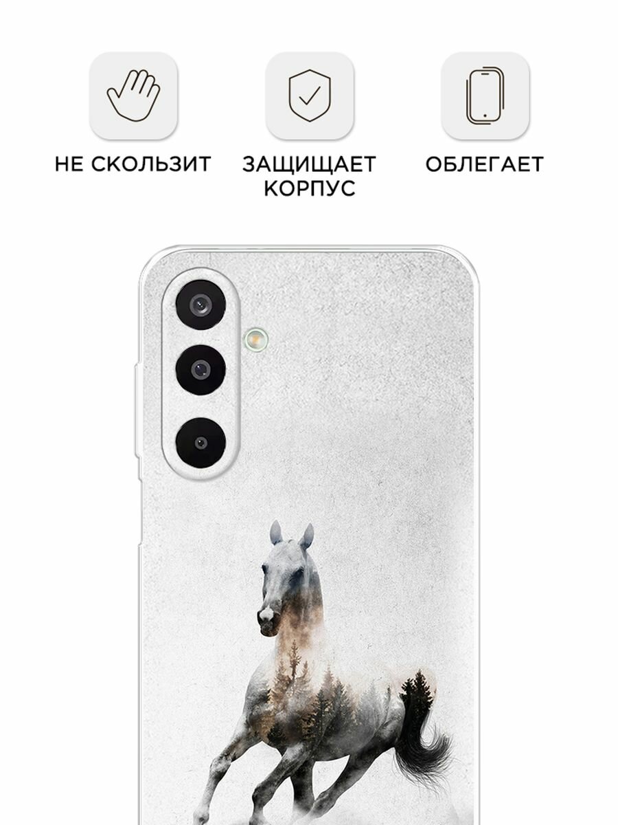 Чехол на Samsung Galaxy M16 / Самсунг Галакси М16 с принтом "Лошадь лес" — фото 1