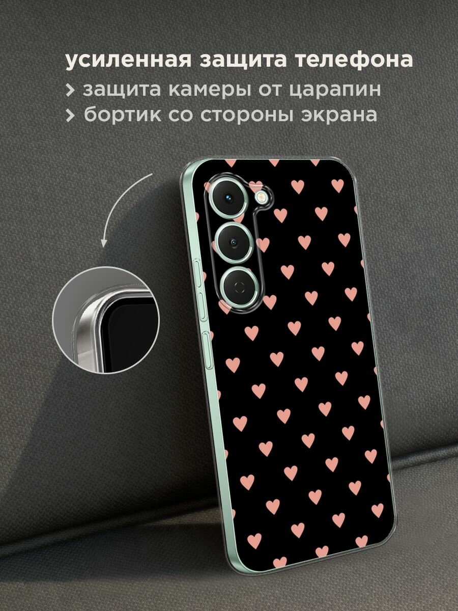 Чехол на Tecno Spark 40 Pro / Текно Спарк 40 Про с принтом "Розовые сердечки" — фото 1