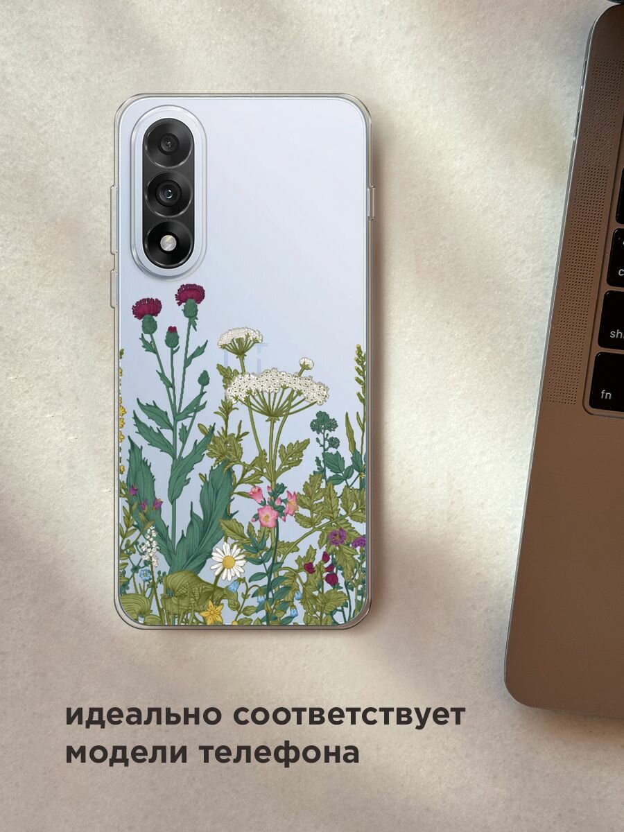 Чехол на OnePlus Nord 5 / Ван Плас Норд 5 с принтом "Дикие полевые цветы", прозрачный — фото 1