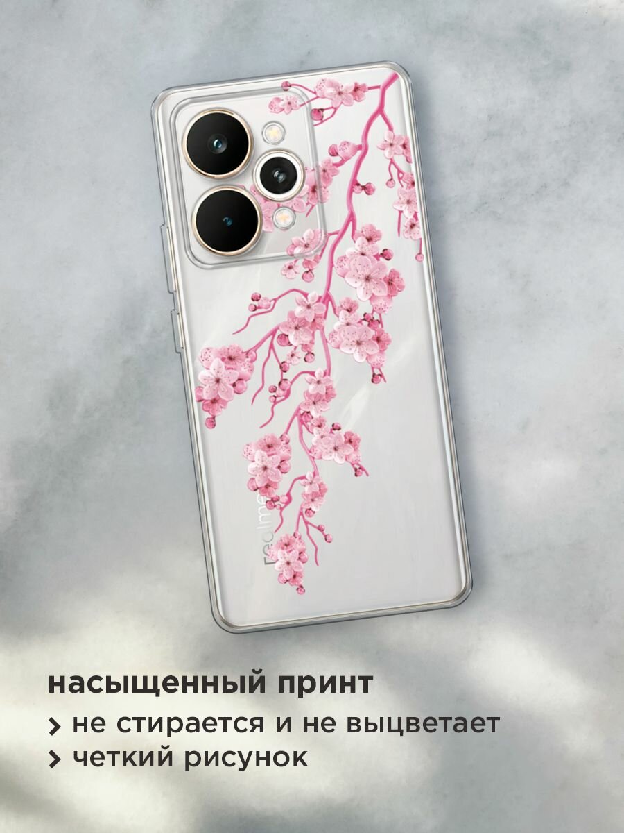 Чехол на Realme 15 Pro / Реалми 15 Про с принтом "Ветка сакуры 2" — фото 1