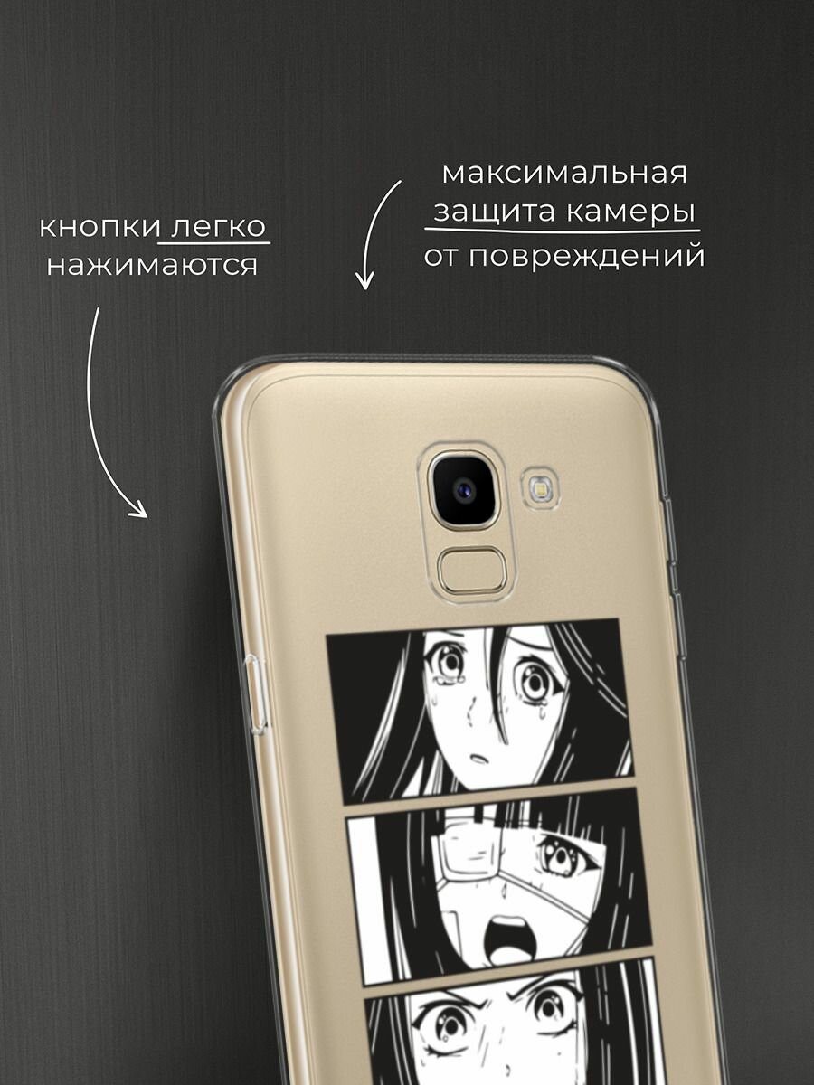 Чехол на Samsung Galaxy J6 2018 / Самсунг Галакси Джей 6 2018 с принтом "Tokyo girls", прозрачный — фото 1