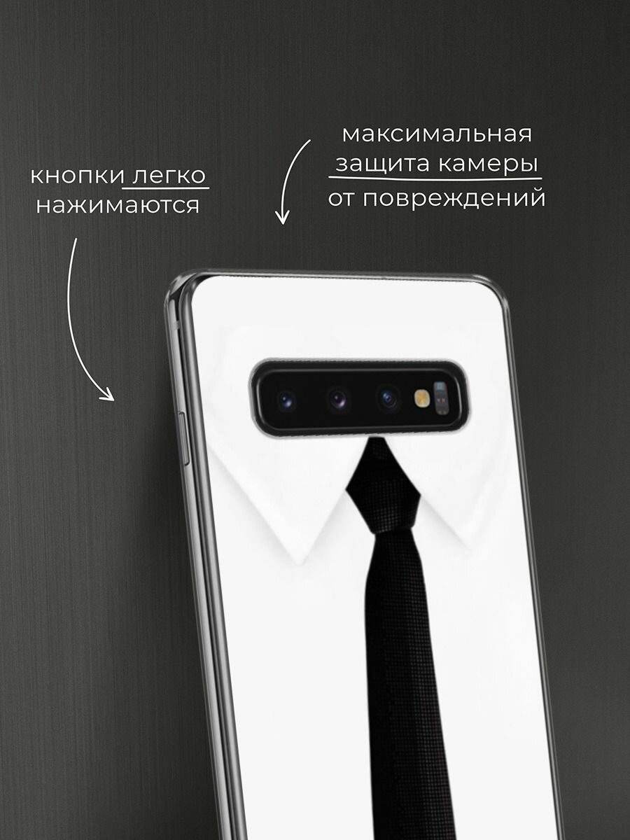 Чехол на Samsung Galaxy S10 + / Самсунг Галакси S10 Плюс с принтом "Галстук" — фото 1