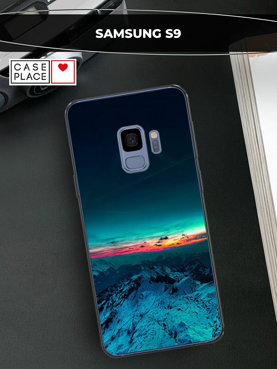Чехол на Samsung Galaxy S9 / Самсунг Галакси С9 с принтом "Закат в горах"