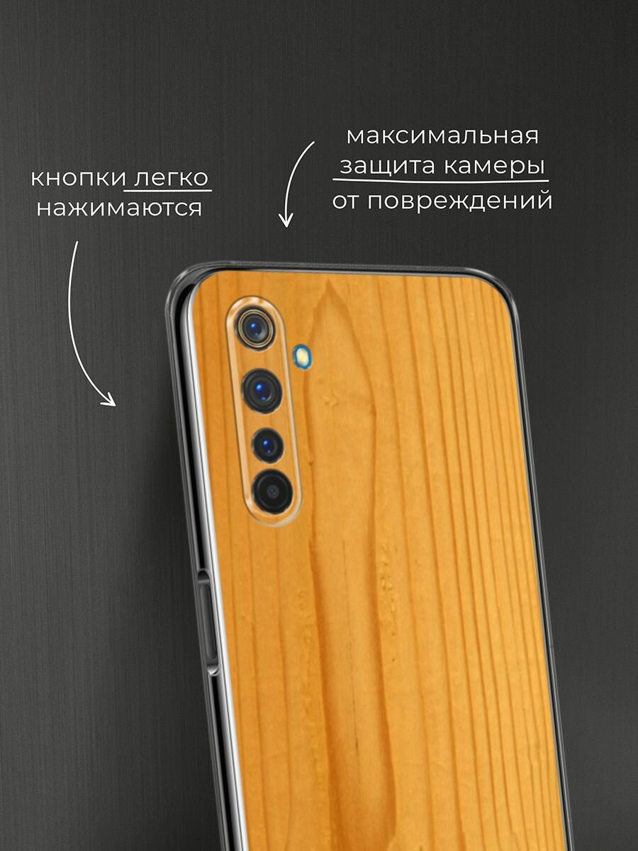 Чехол на Realme 6 Pro / Реалми 6 Про с принтом "Текстура дерево" — фото 1