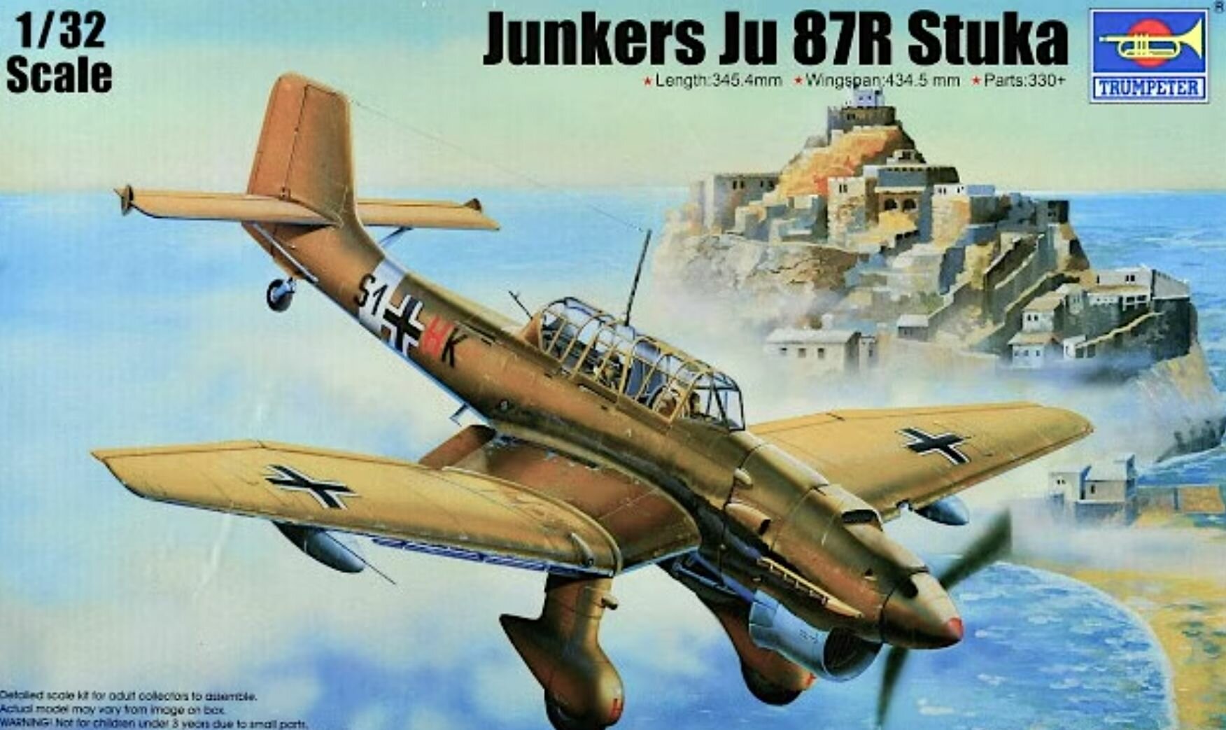 Trumpeter 1/32 03216 Junkers Ju 87R Stuka Юнкерс Ю 87Р Штука сборная модель самолета
