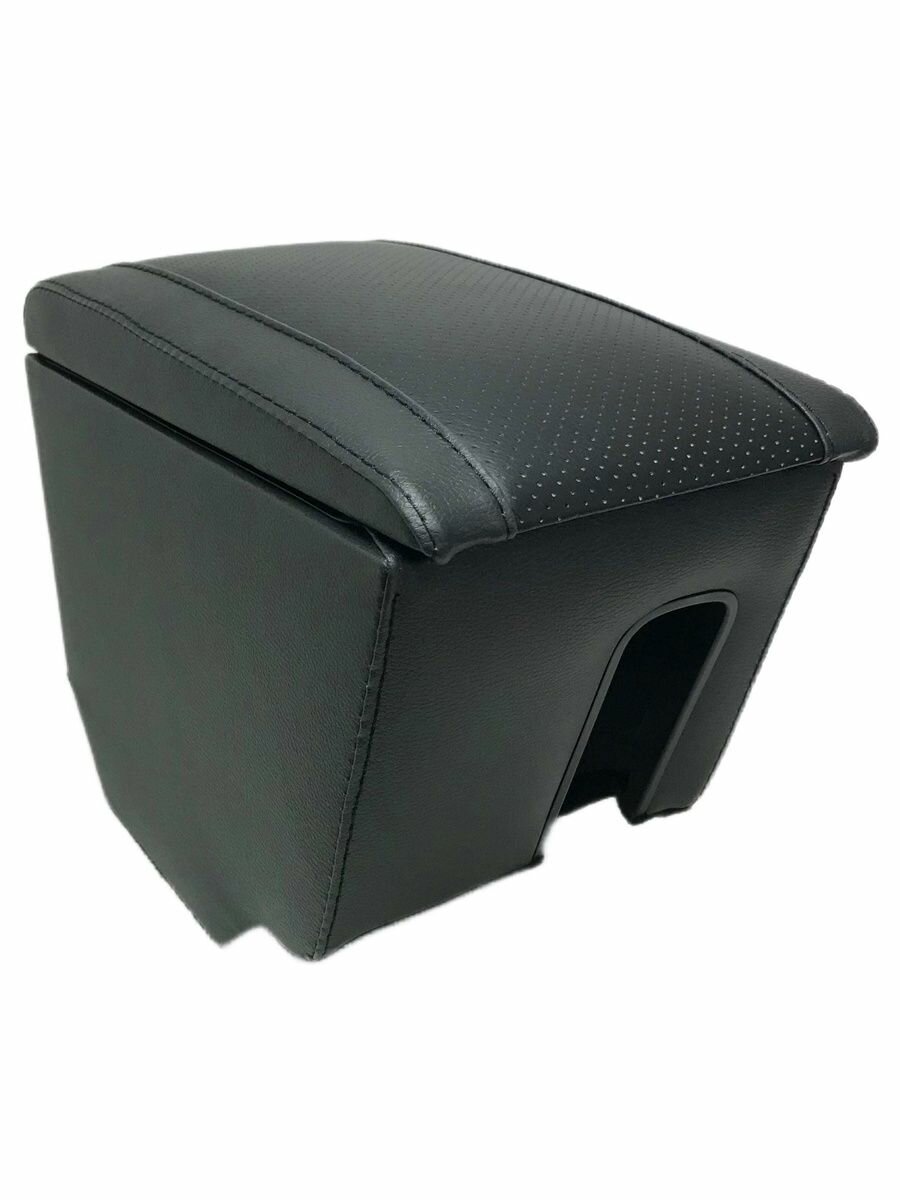 Подлокотник Skoda octavia А5 кожаный (черный, перфорированная крышка) для шкода октавиа а5