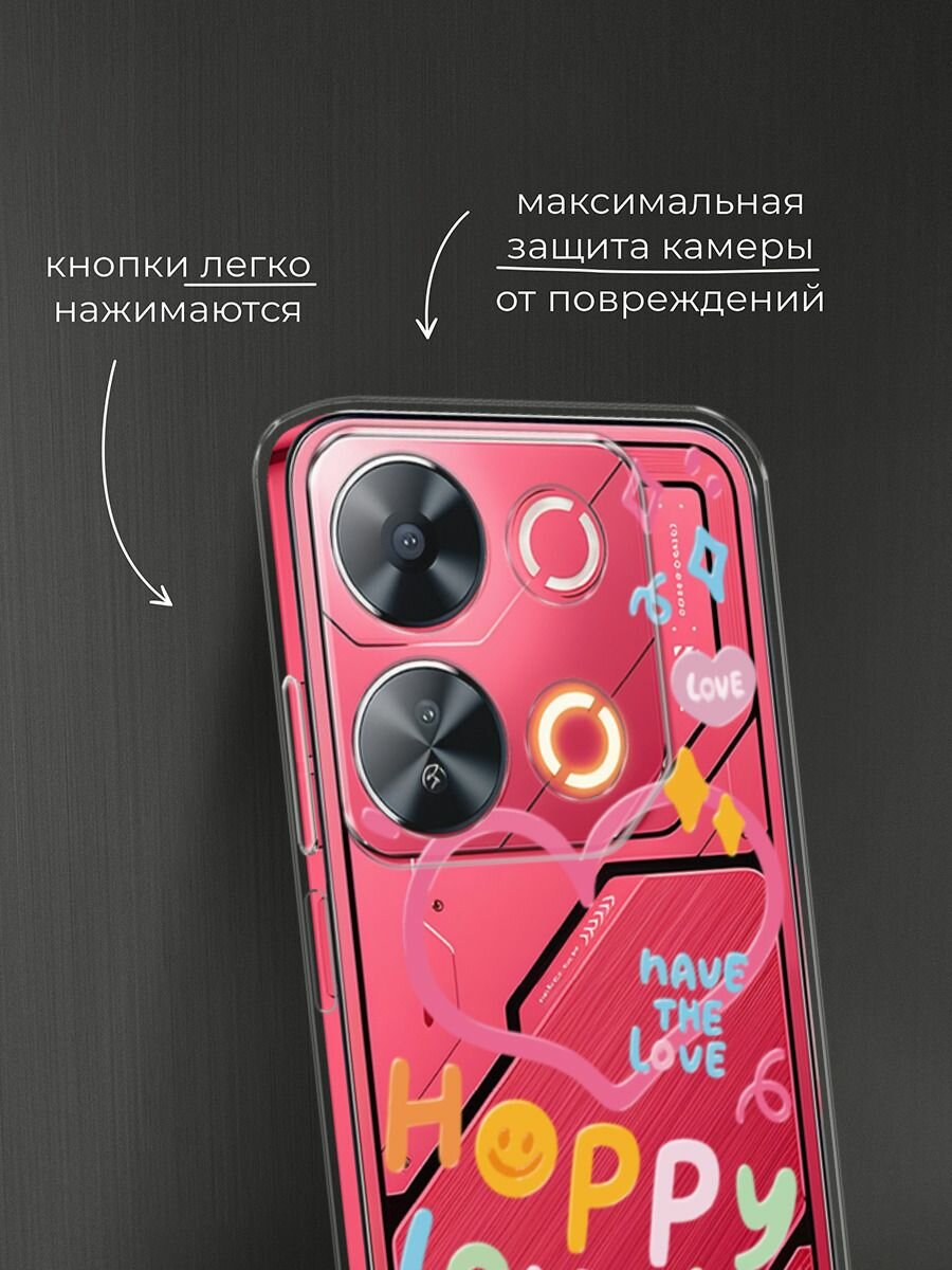 Чехол на Itel P65 / Ител P65 с принтом "Happy lovely 2" — фото 1