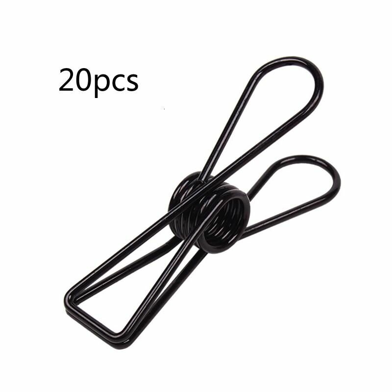 20 шт. стальные прищепки для белья, Черный