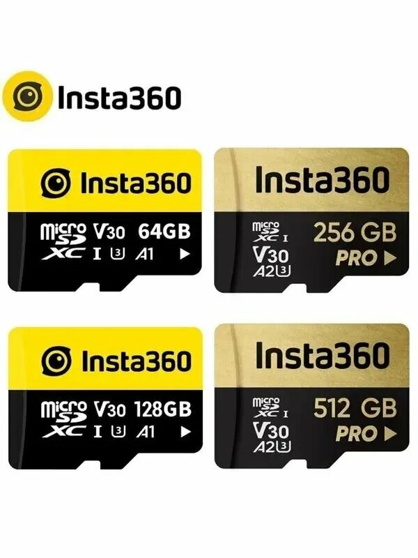 Эксклюзивная карта памяти MicroSD XC от Insta360 совместима с продуктами серий Insta 360 X4, X3, ONE, X2 и RS. 128GB, обеспечивает высокую скорость чтения и записи.