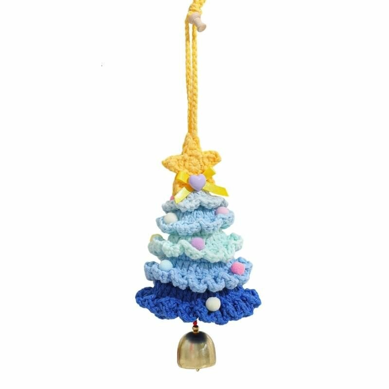 Вязаная ёлочная игрушка с колокольчиком, - Стиль F
