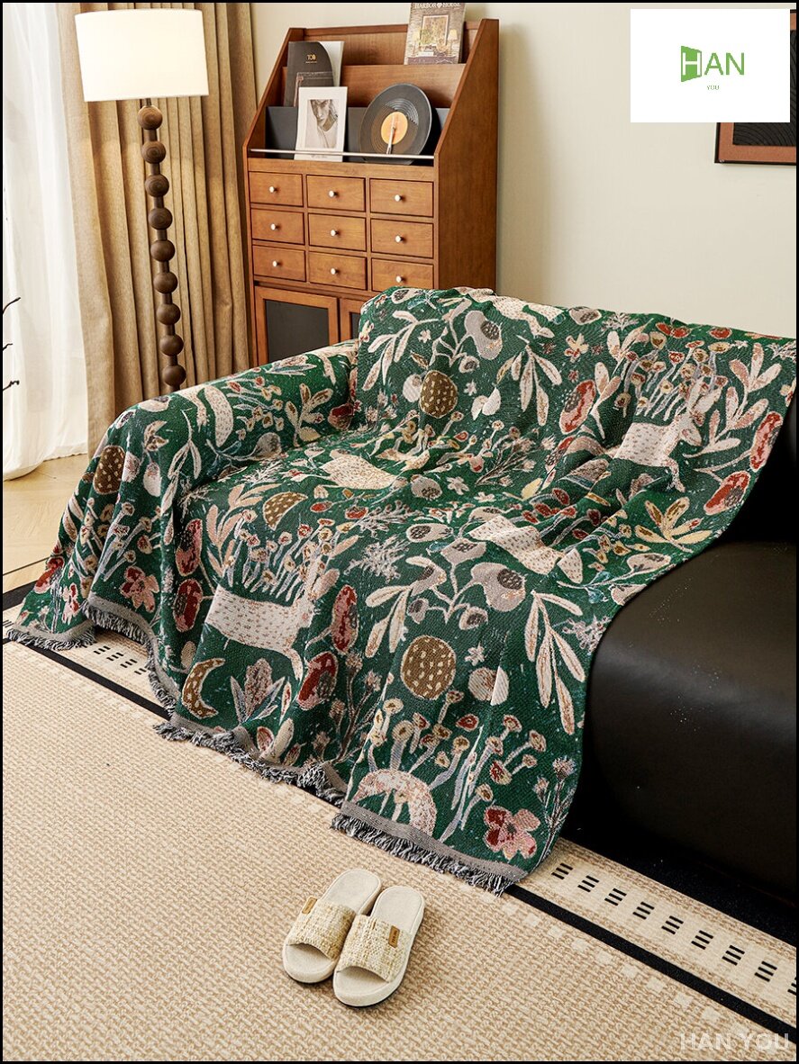 Эксклюзивный плед 80х230 см для пикника и пляжа с дизайном тропического кролика, используется как чехол для мебели