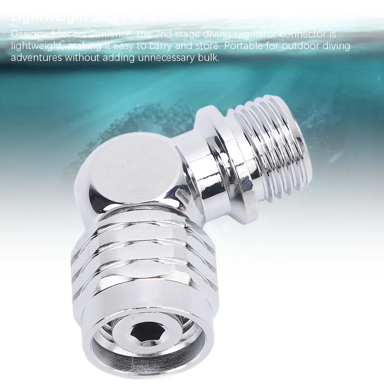 Соединитель регулятора для дайвинга, поворотный адаптер из нержавеющей стали под углом 110 градусов для регулятора второй ступени, серебристый