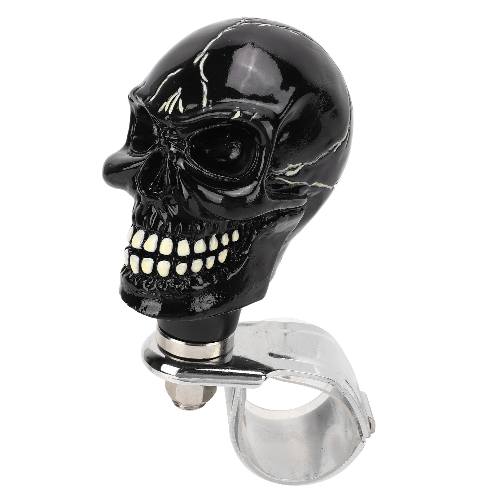 Ручка рулевого колеса в форме черепа ручка 3 см. Смола с ручкой поворотной ручки для автомобилей для автомобилей Тракторы тракторы лодки черные