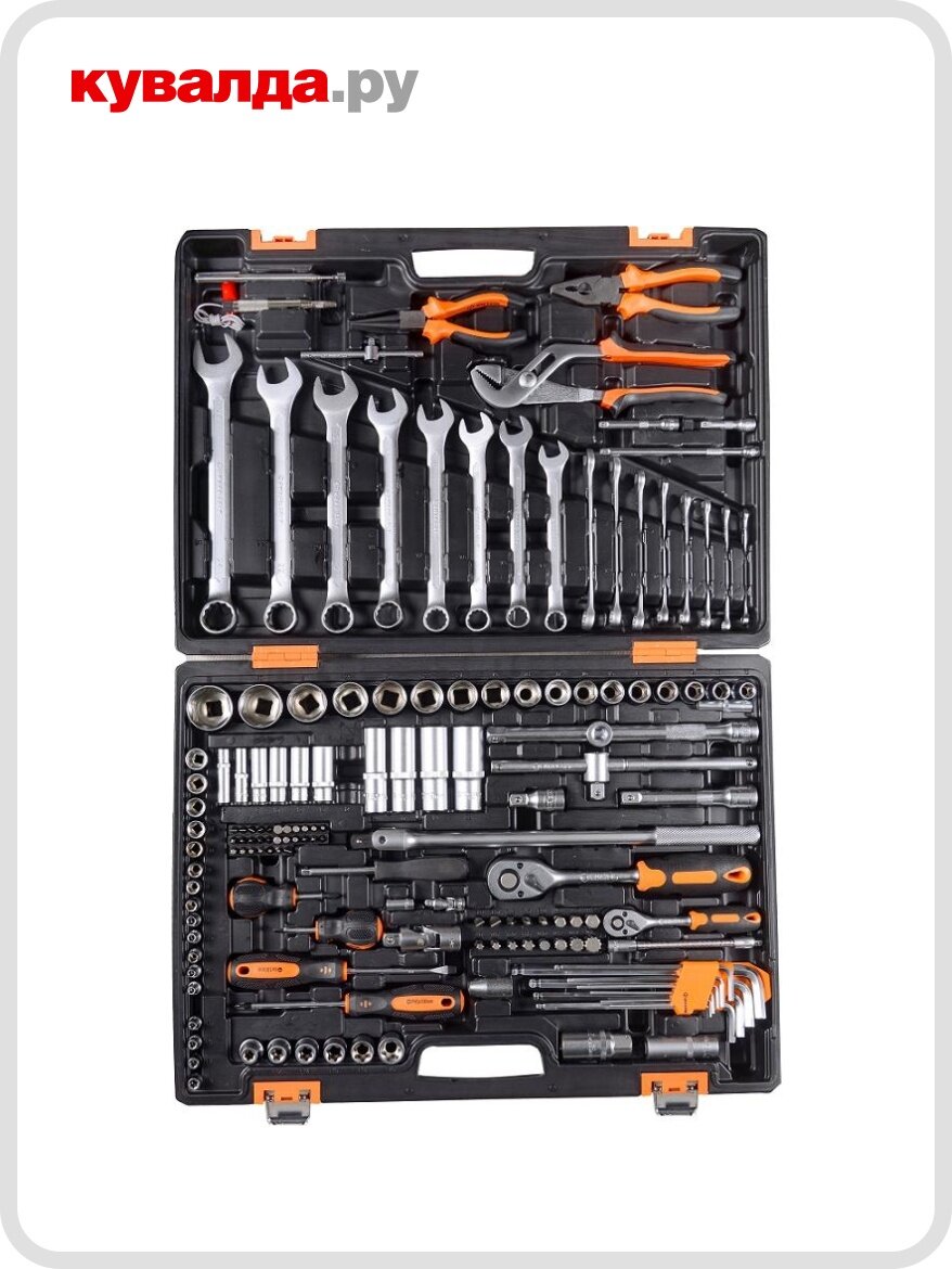 Набор инструментов вихрь 1/2", 1/4", crv, в кейсе 151 предм 73/6/7/9