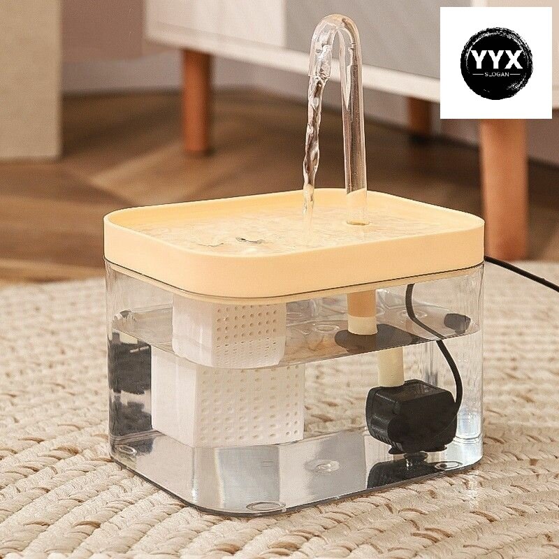 Питьевой фонтан для кошек, автоматический, прозрачный, 17 см х 12,7 см x 14 см