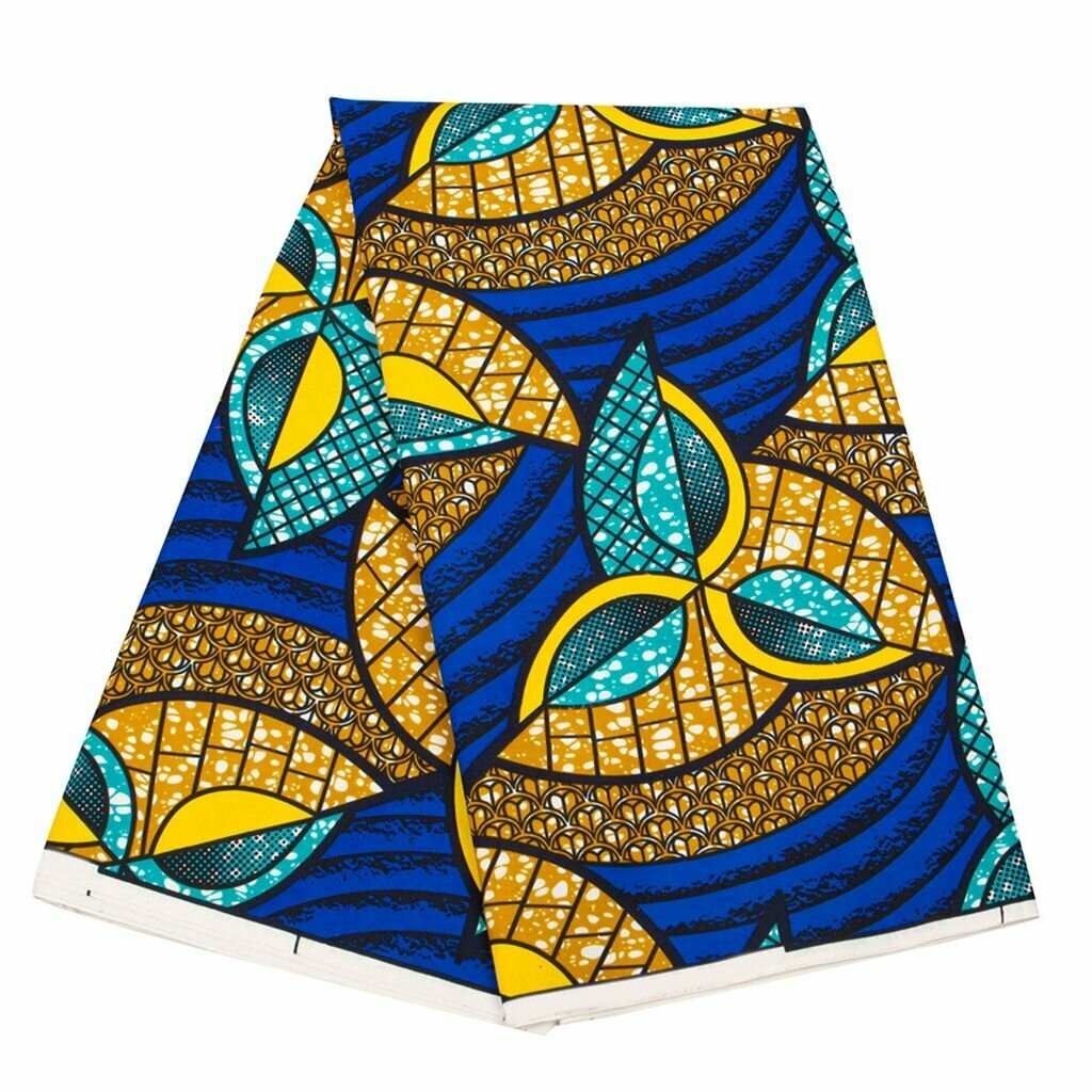 Размер 3 Африканская восковая ткань с двусторонним полиэстеровым геометрическим принтом-6466