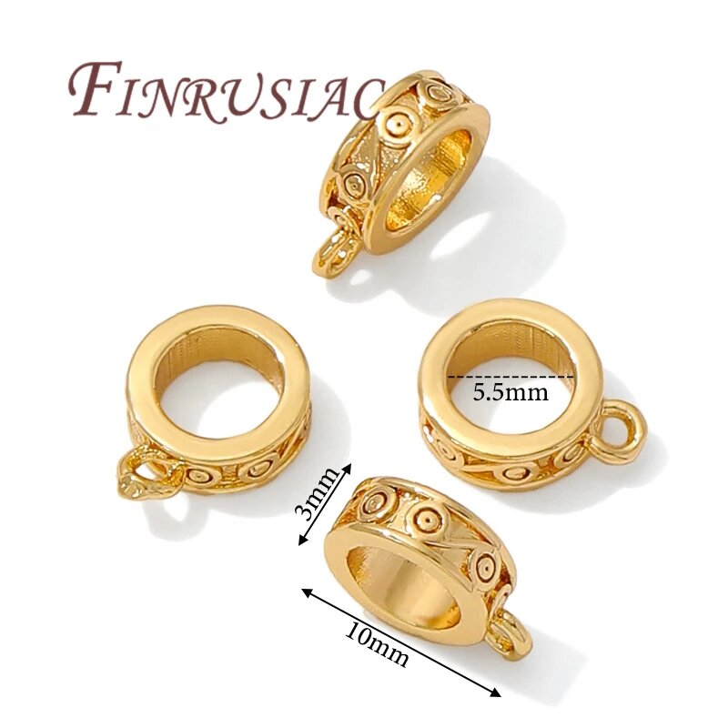 Позолоченные застежки для подвесок FINRUSIAC, 6 шт, 18K Gold Plated