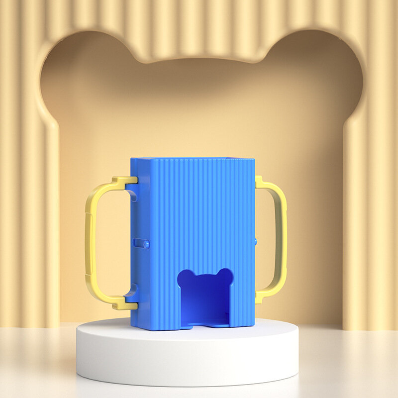 Двухцелевой контейнер для молока, пюре, желе, антисплэш-держатель для детского питания, коврик для чашки молока для детей (для пюре и напитков, антисжимной, синий)