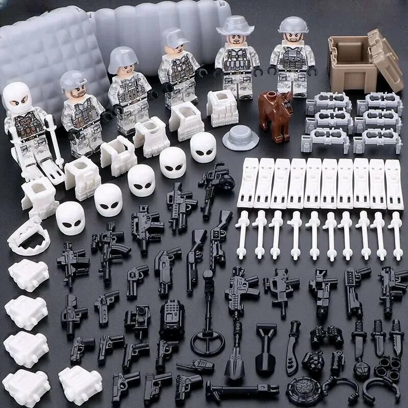 Снежный воин - 6 человек+ Оружие и экипировка/Лего совместимый