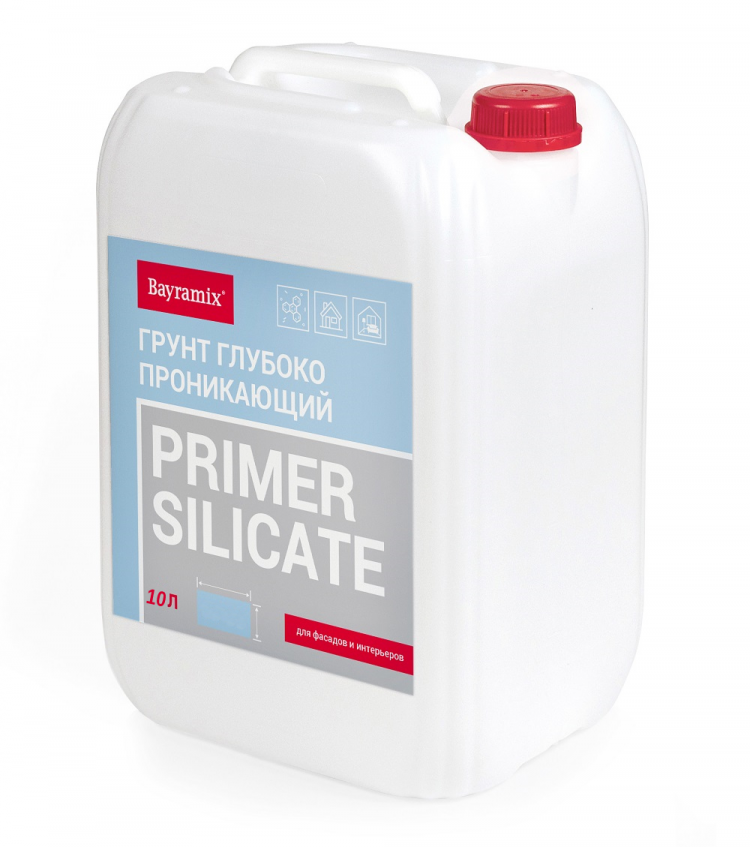 Грунт Силикатный Bayramix Primer Silicate 10л Глубоко Проникающий для Минеральных Поверхностей / Байрамикс Праймер Силикат.