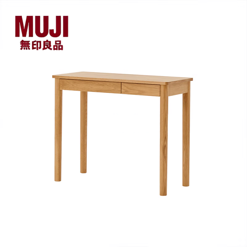 MUJI Узкий деревянный стол, отделка из белого дуба, 90 × 40 × 75 см
