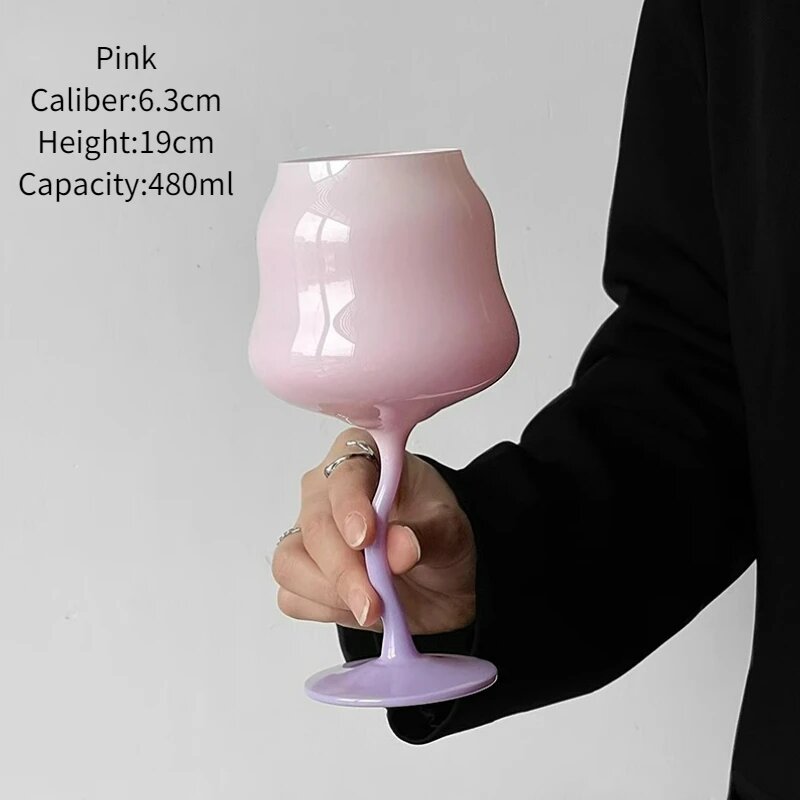 Бокалы Bonadea стеклянные розовые 480 мл, pink 480ml, 480ml