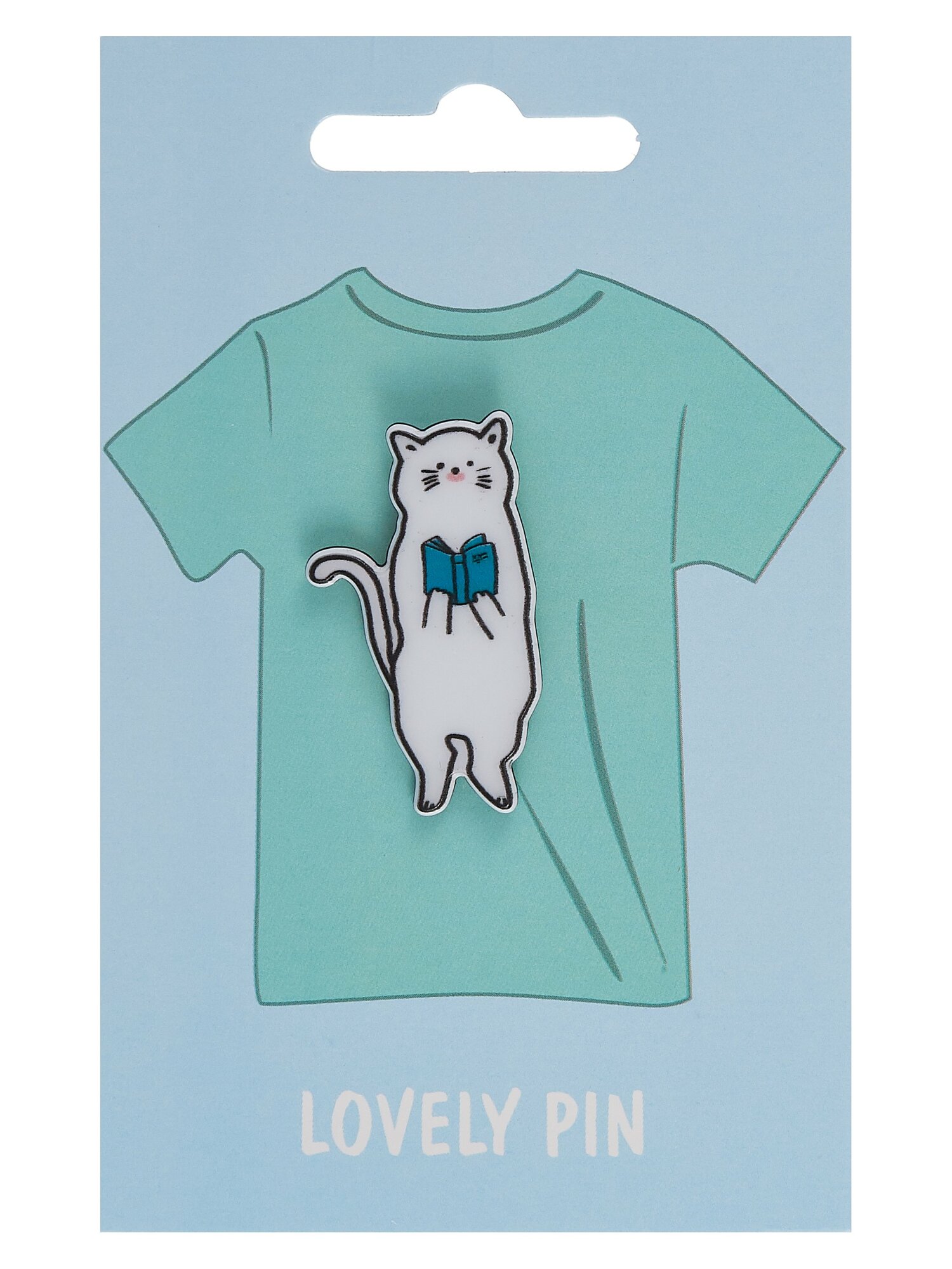 Значок Котик с книжкой (акрил)