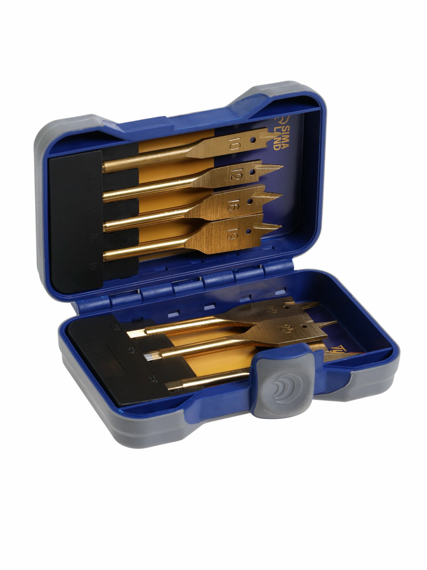 Набор сверл перовых Tin, шестигранный хвостовик, 10-12-16-19-22-25-32 мм, 7 шт.