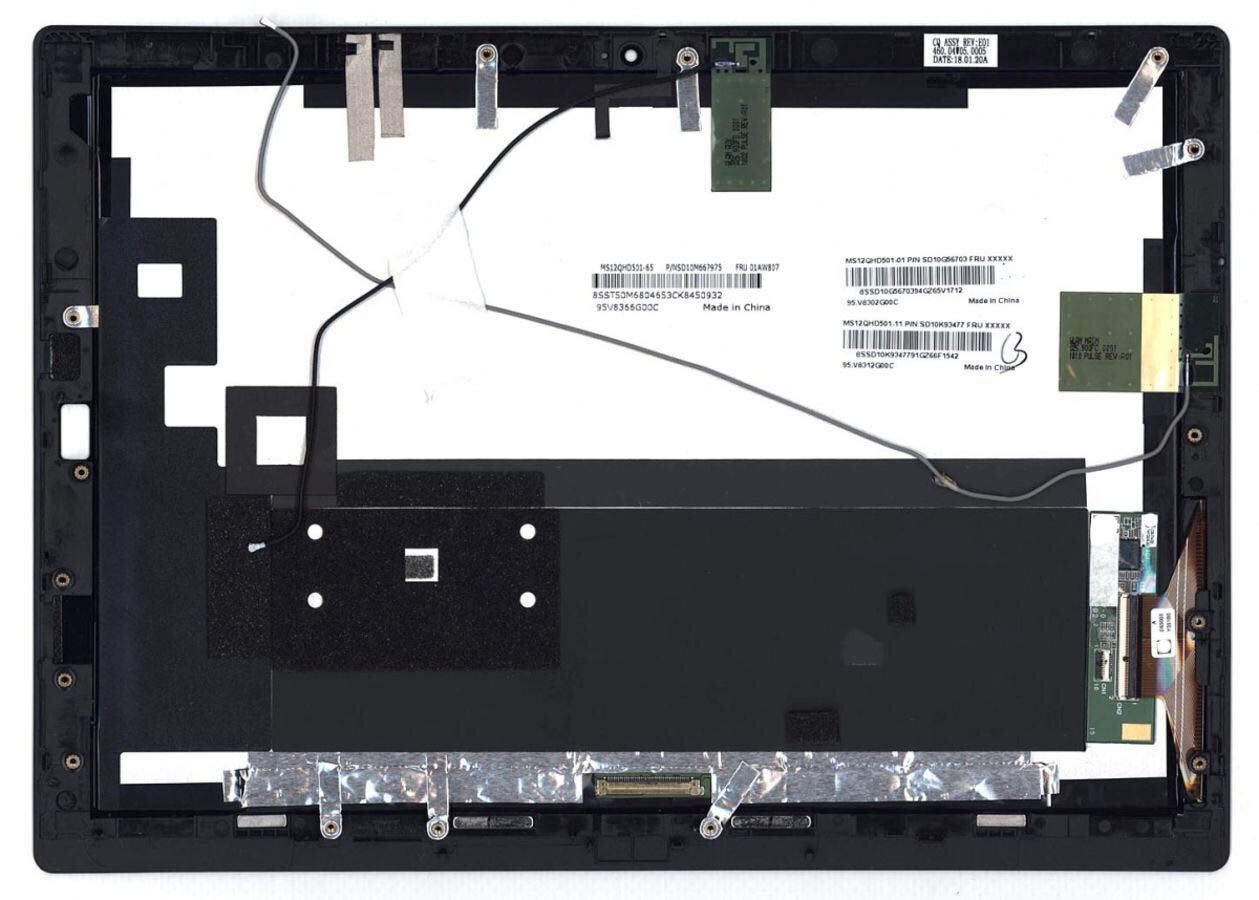 Дисплей (матрица + тачскрин) для Lenovo ThinkPad X1 Tablet 1st/2nd черный с рамкой