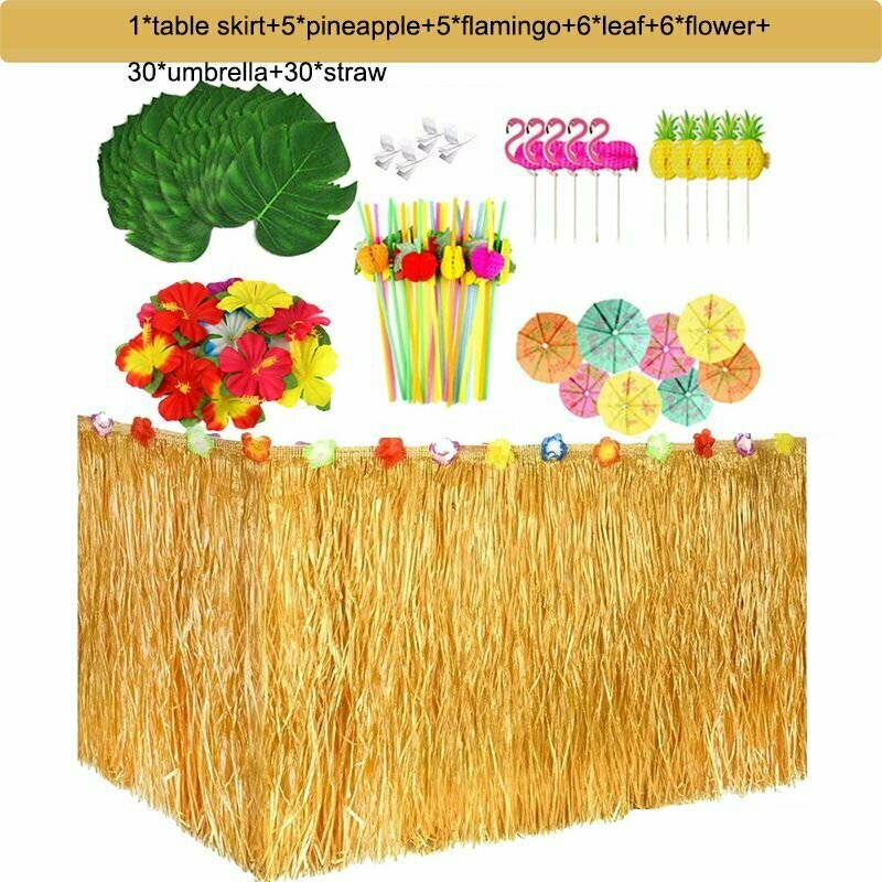 Отпразднуйте стильно с нашим набором Hawaiian Grass и полными украшениями для вечеринки, золото