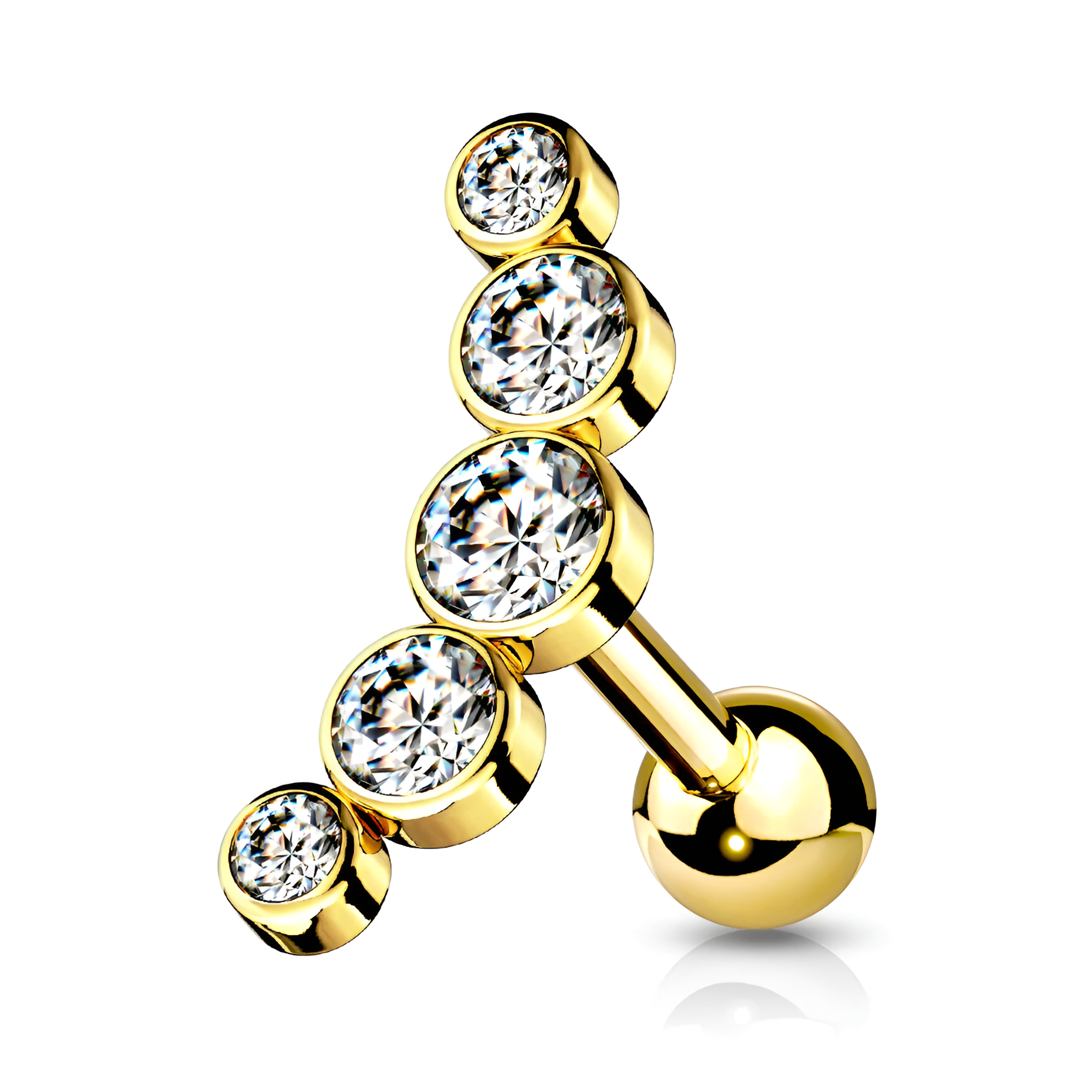 Серьги одиночные, фианит