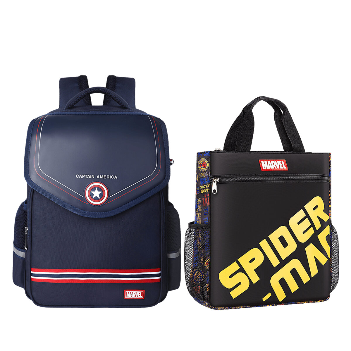 Рюкзак мужской Disney × Marvel из полиэстера и PU-кожи, большой размер, синий, Captain America