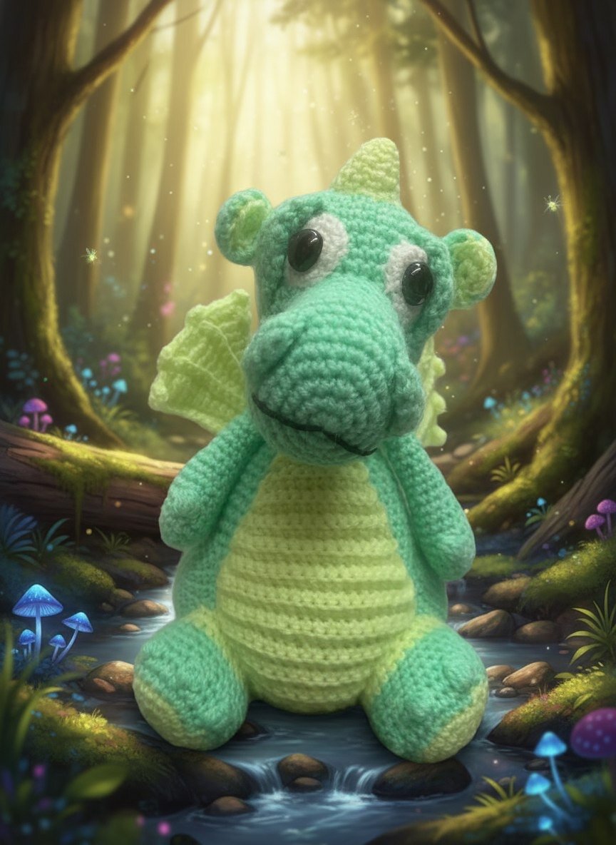 Дракоша - игрушка вязаная ручной работы