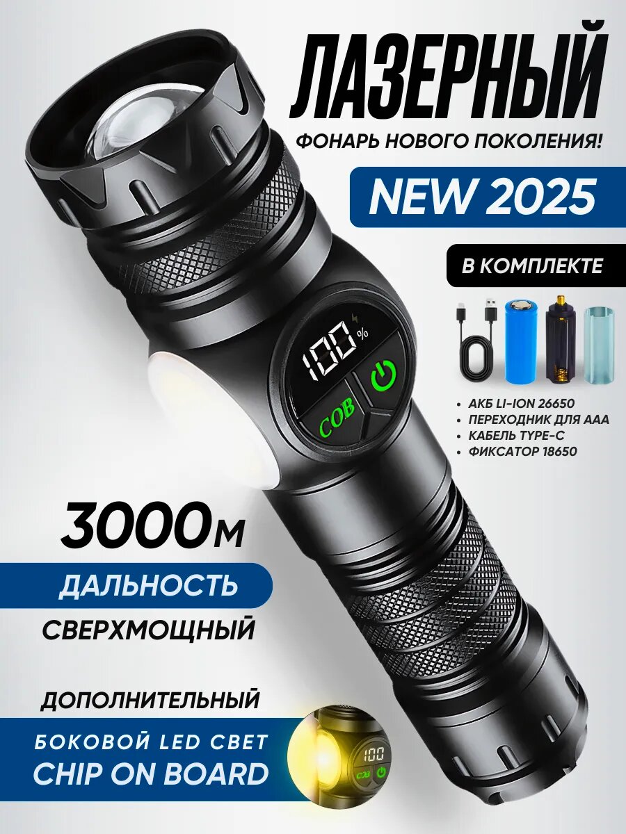 Фонарь CyberShock PM30-TG, 12000 лм, Li-Ion, пылевлагозащита IP65