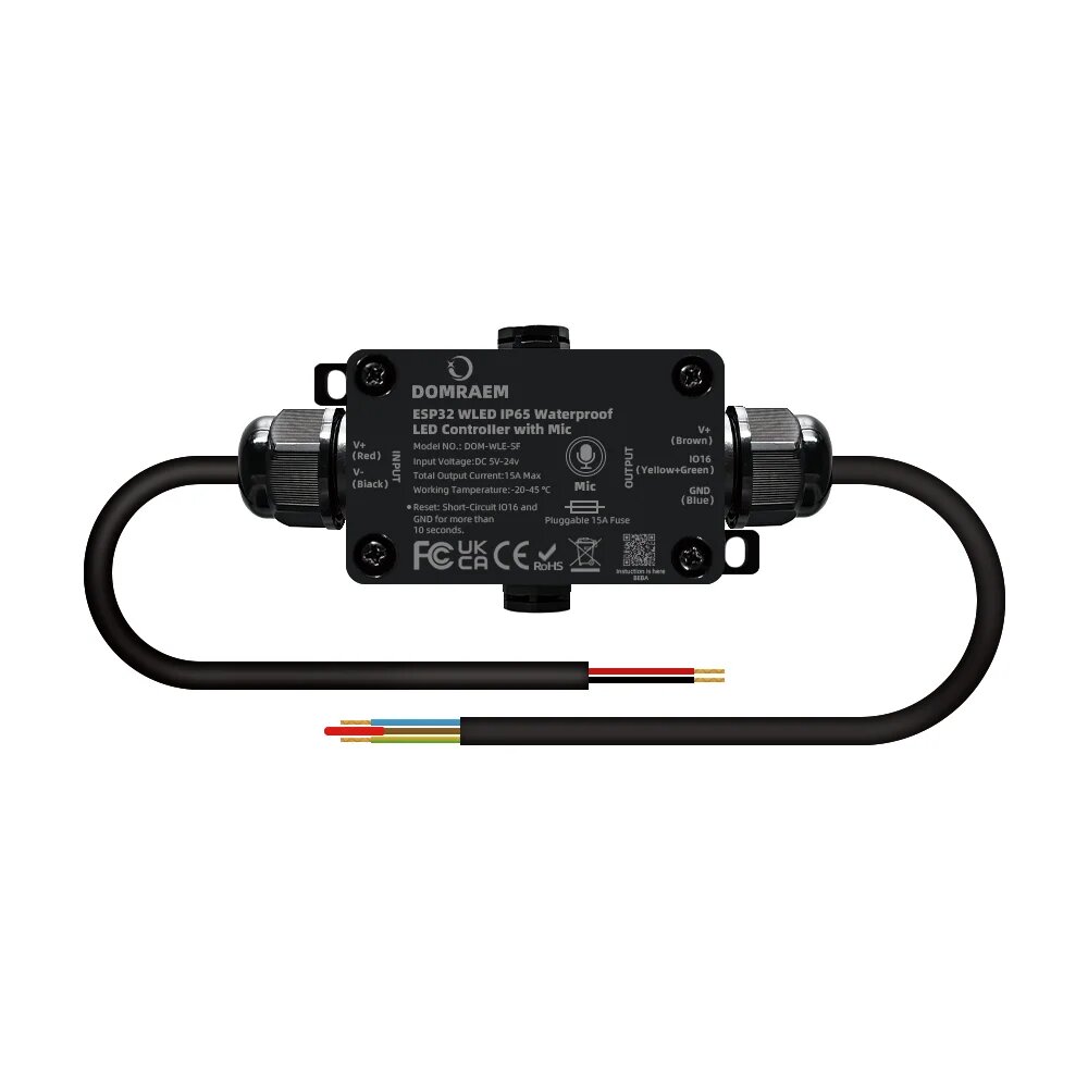 DOMRAEM DIY WLED IP65 Водонепроницаемый Музыкальный Контроллер ESP32