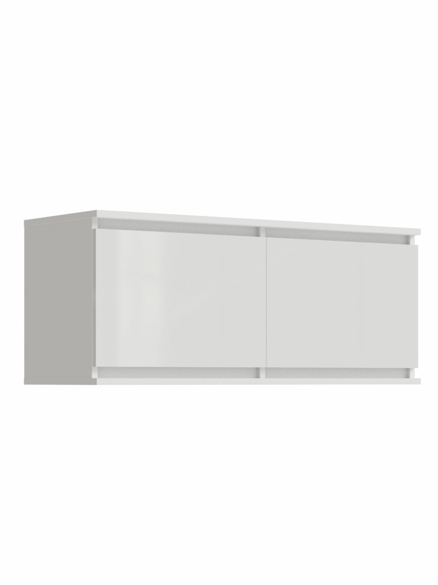 Полка навесная Челси (Антресоль малая) 1002х412х354 (Белый глянец/Белый) МИФ