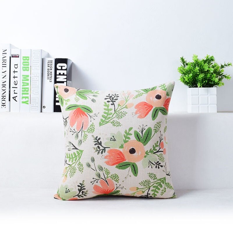 Наволочка premium vivid flower floral plants linen, 18, размер 4