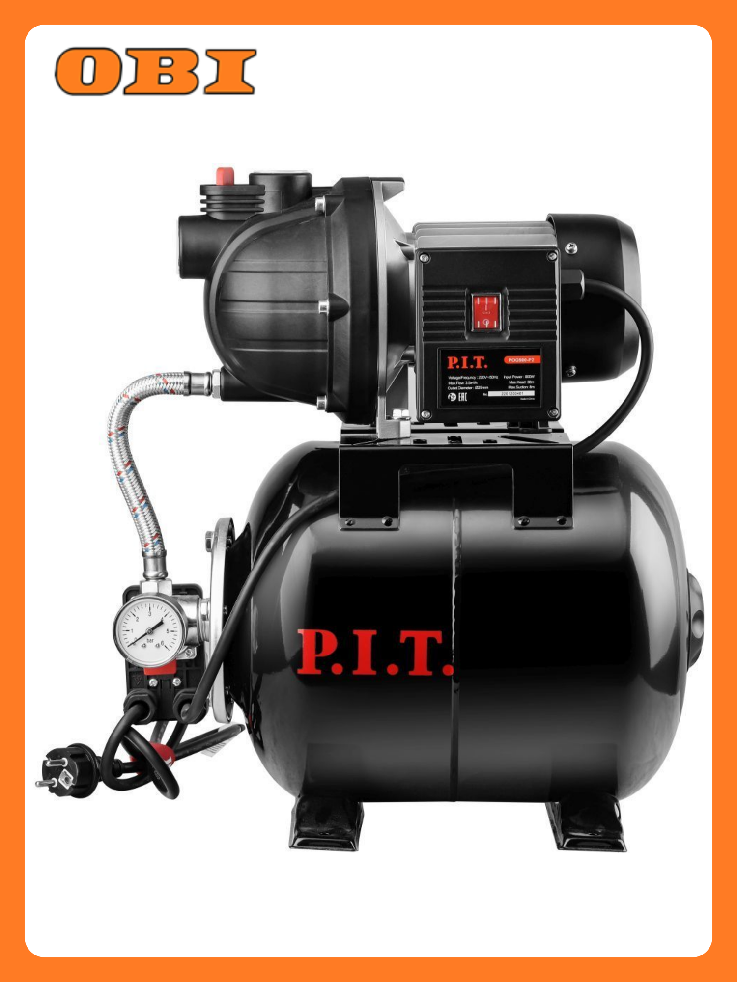 Насосная станция P.I.T. POG900-P2 800Вт 58 л/мин бак 19л напор 30 м