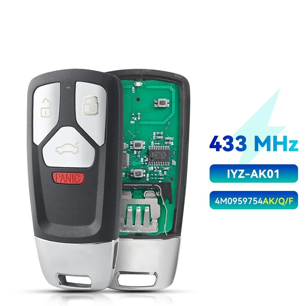 433MHz Автомобильный ключ для Audi 4 кнопки