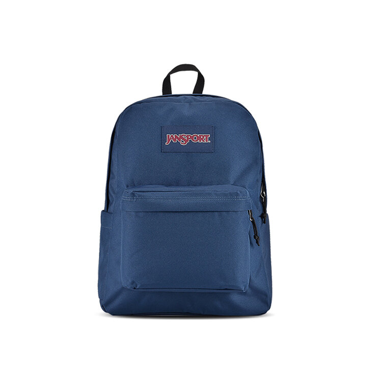 Рюкзак унисекс JanSport полиэстеровый черный/серый/морской синий, marine blue, с сумкой для покупок
