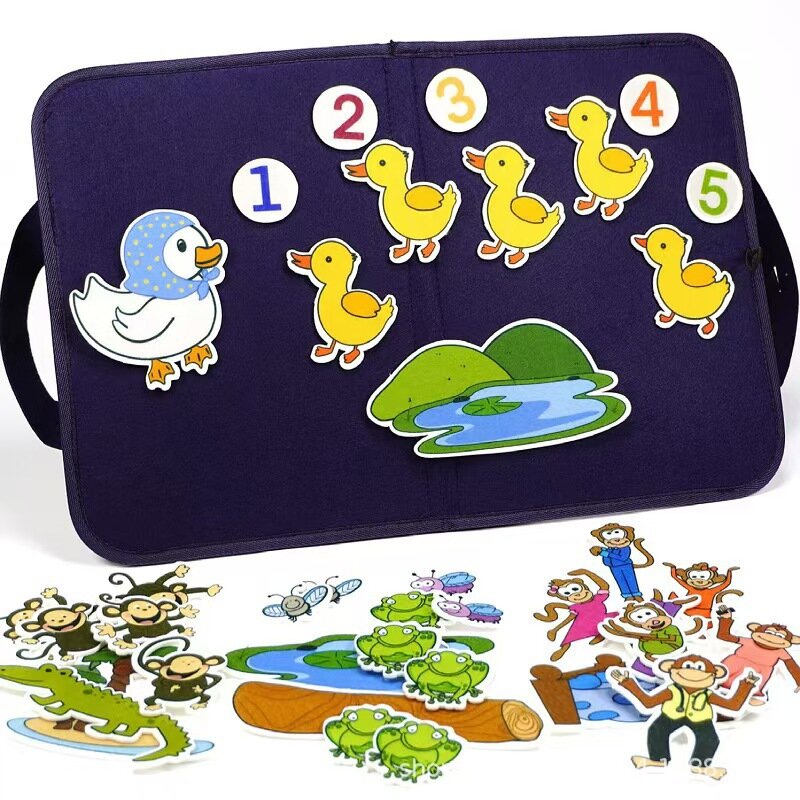 Портативный фетровый развивающий набор для детей: доска для рассказов, доска для переодевания, бизиборд Монтессори