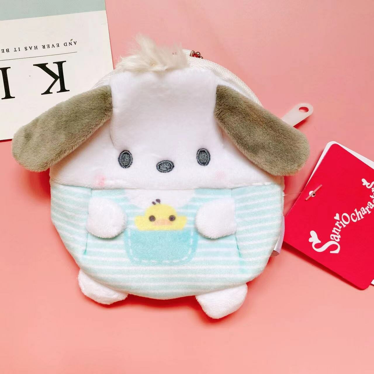 Мягкий плюшевый кошелек для монет с мультяшным рисунком для женщин, миниатюрный тканевый кошелек с подвеской, в корейском стиле, симпатичный мешочек для хранения ключей и наушников.