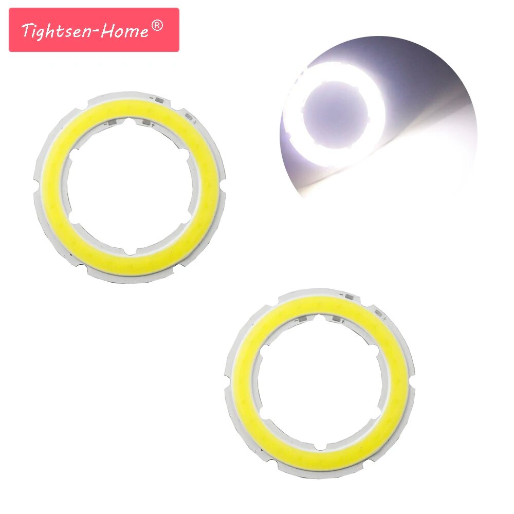 Автомобильные кольца с ангельским глазом COB для передних фар, 2 модели 45 мм Холодный белый