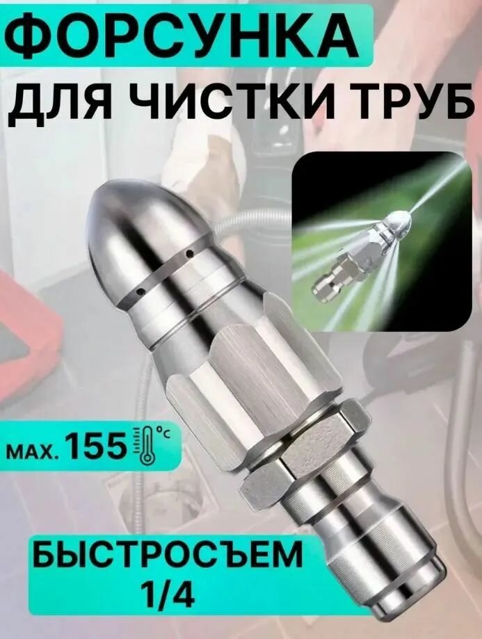 Насадка для прочистки канализации, промывки труб от засоров