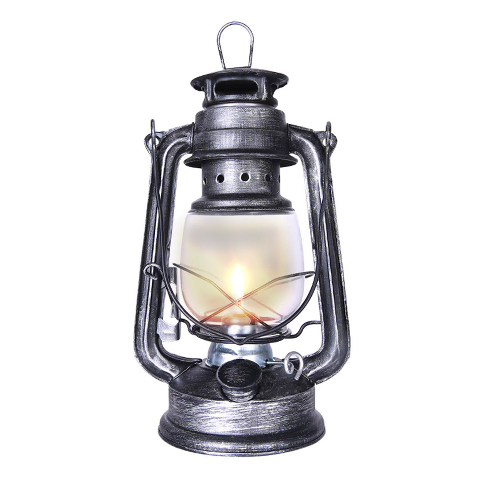 Факел ураганный керосиновый фонарь портативный наружный кемпинг ретро настольный свет огонь, цвет медный / серебряный (выбор), материал железо, размер 24.5*11.5 см, вес approx. 500 г, 1 шт.