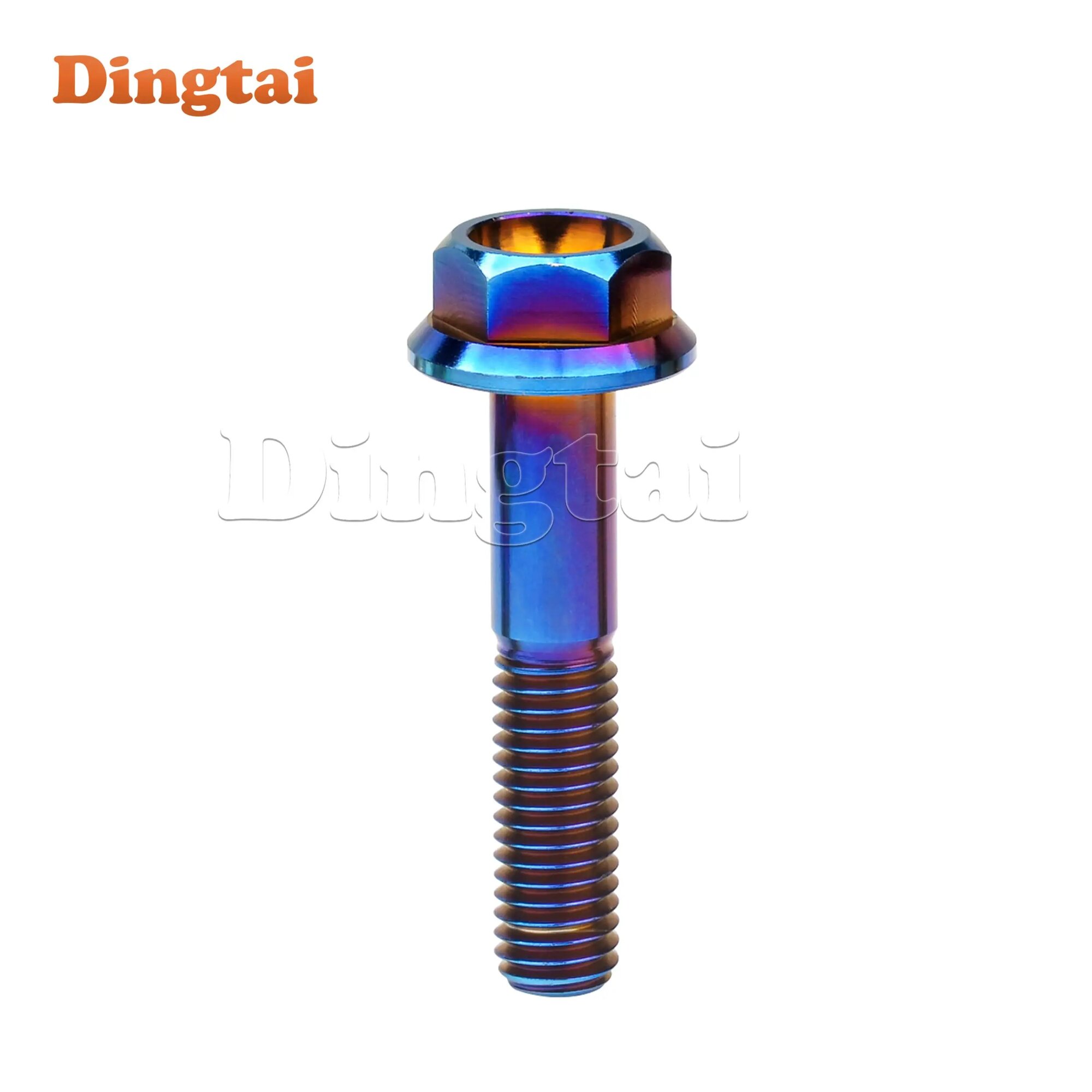 Dingtai титановый фланцевый болт M8X15/20/25/30/35/40/45/50/55 мм Burn blue, 45 мм