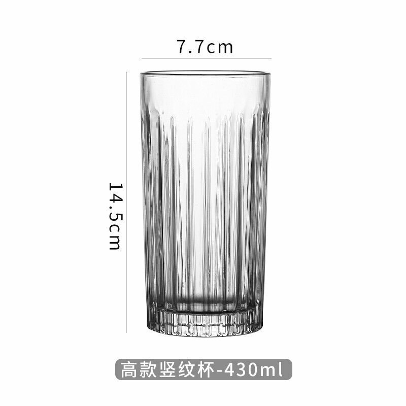 Элегантный полосатый высокий тумблер стеклянный сосуд для виски, пива и сока - 12 унций