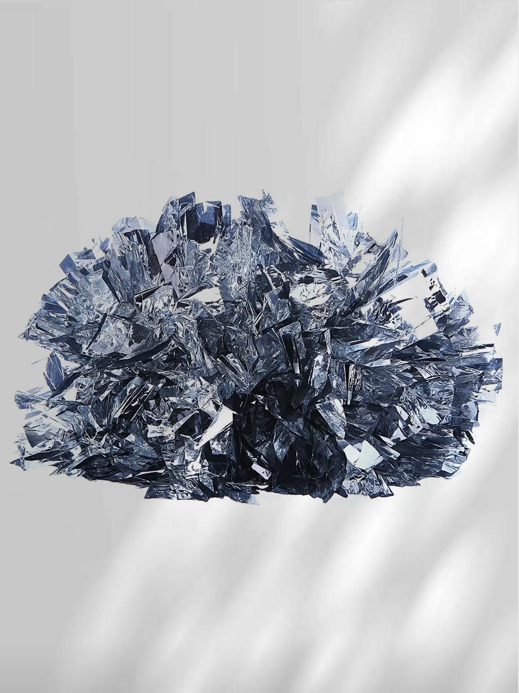 Пластиковые помпоны для черлидинга с кольцами, Серебро