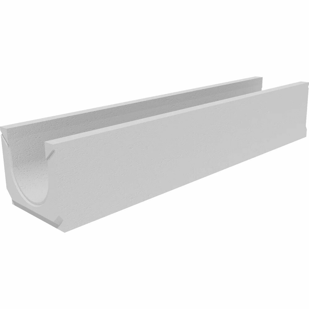 Лоток бетонный Gidrolica DN100 H157 мм с чугунной щелевой решеткой и крепежом C250 13001506