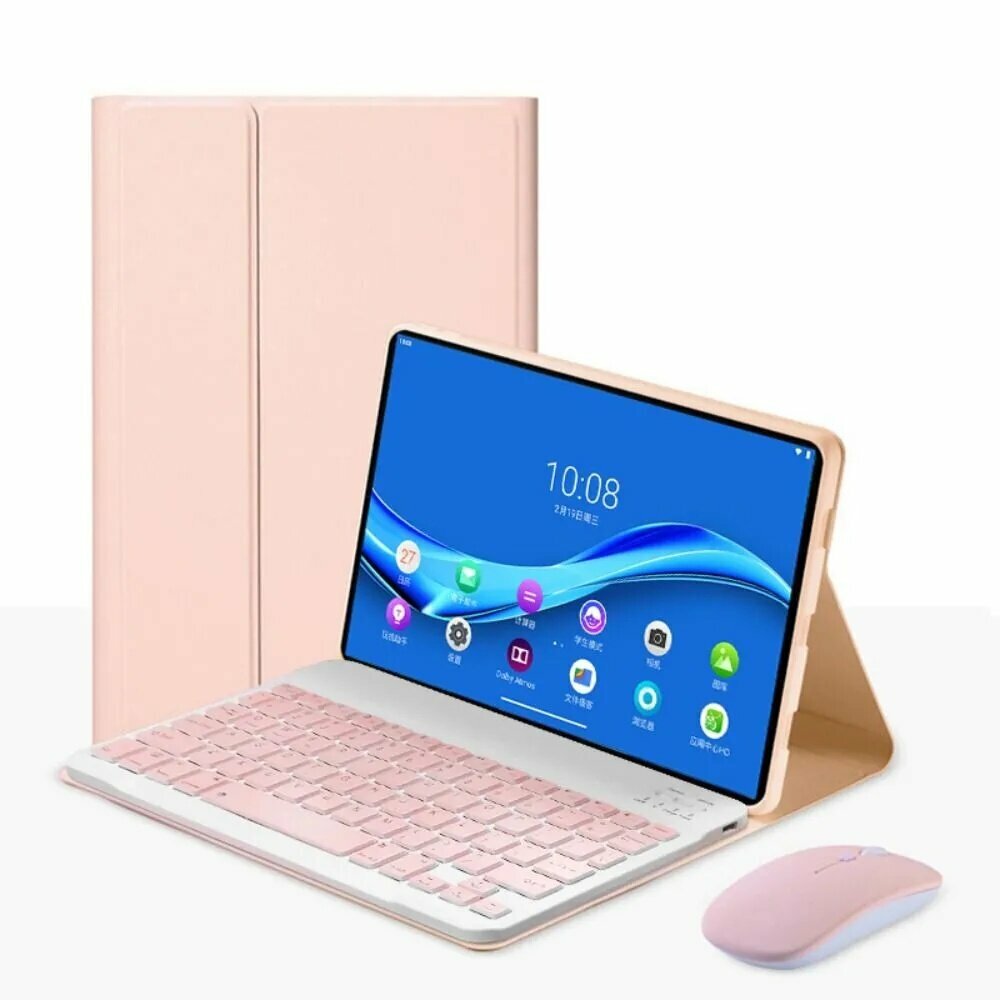 Подходит для Lenovo Tab M10 FHD Plus 10,3-дюймовый (TB-X606F/X606X) чехол для планшета + 10-дюймовая съемная русская квадратная клавиатура Bluetooth + беспроводная мышь